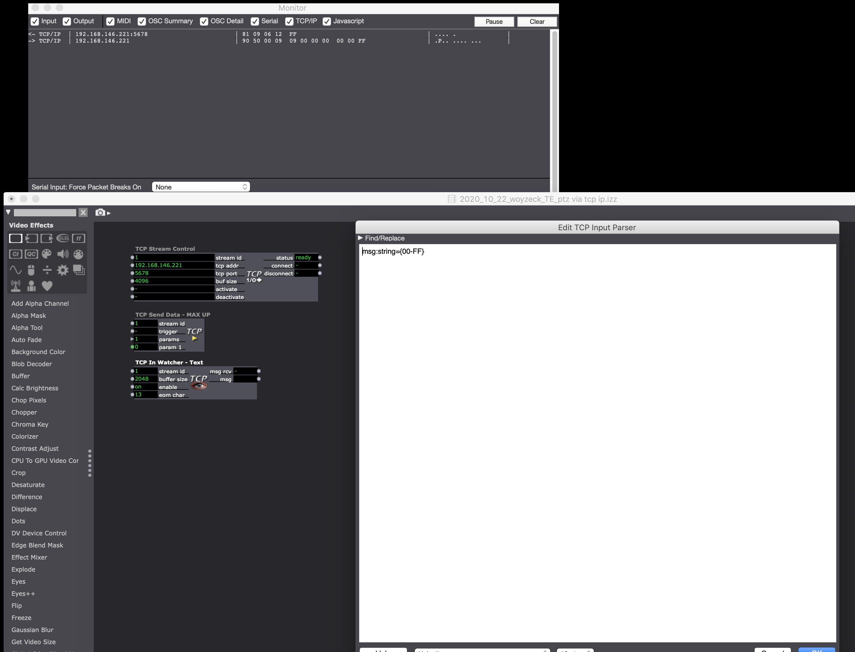 [ANSWERED] PTZ CAM control via TCP/IP | TroikaTronix Forum